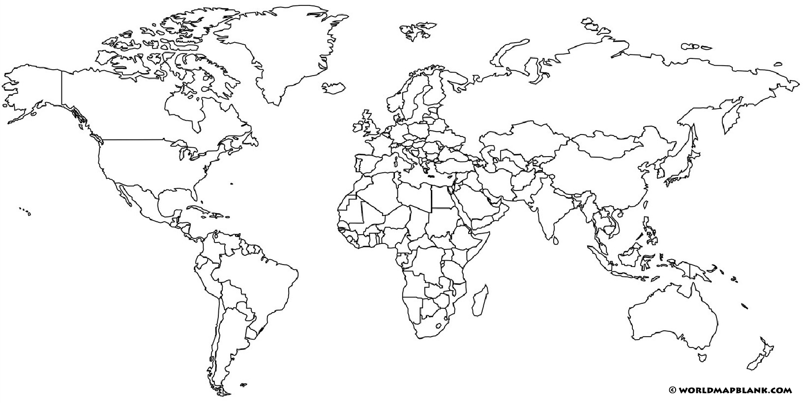Printable Blank World Map – World Map Blank [PDF] - Printable World Maps