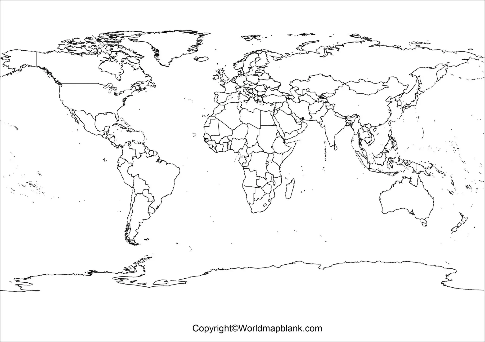 Printable Blank World Map – World Map Blank [PDF] - Printable World Maps