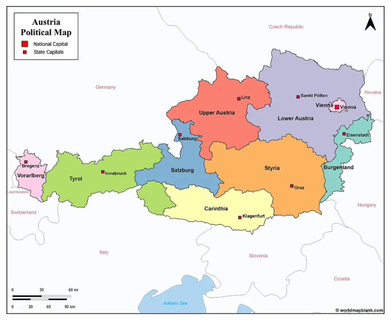 Map of Austria – Austria Cities Map [PDF] - Printable World Maps