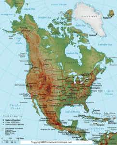 North America Mountains Map | Map of North America Mountains ...